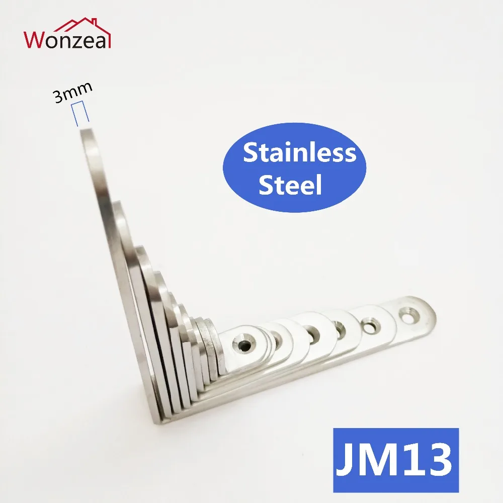 Thickness 3mm stainless steel angle bracket L shape satin frame board ...