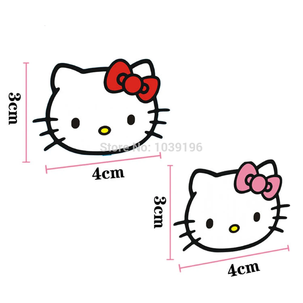 4 x Funny Hello Kitty Car Stickers Car Body Decal for TeslaToyota Ford ...
