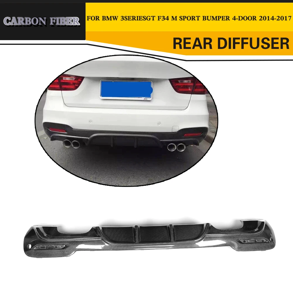 Koolstofvezel Auto Diffuser Lip Styling voor BMW 3 Serie GT F34 M Sport ...