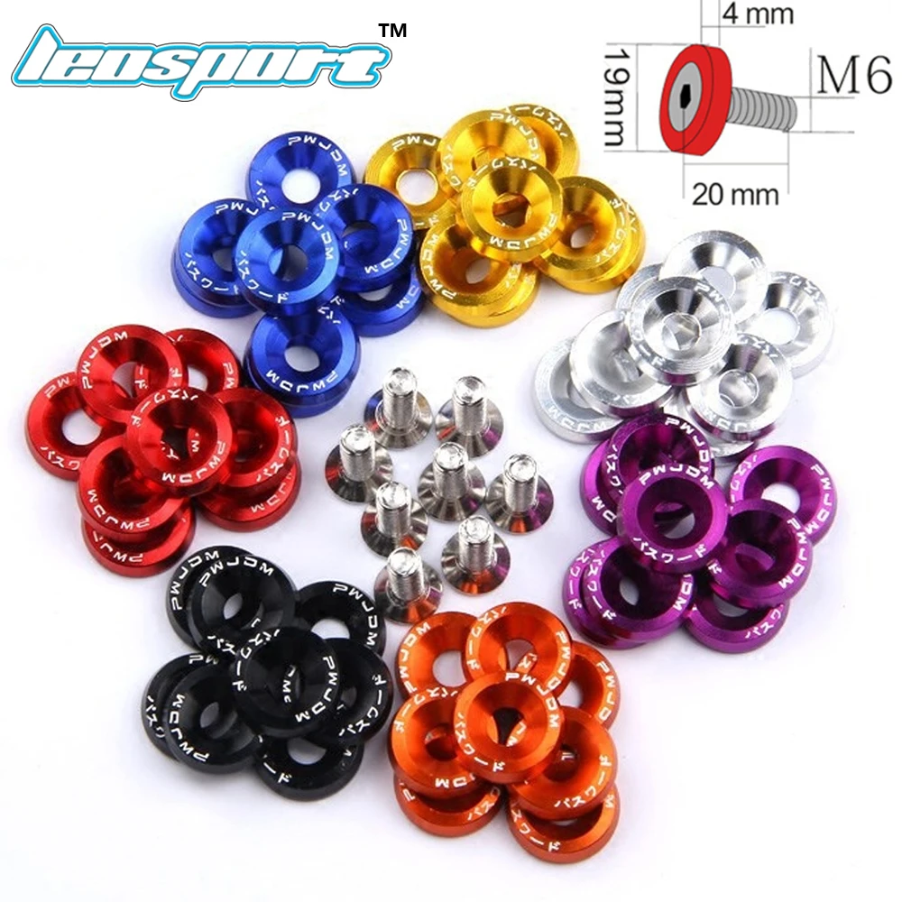Leosport-10 Pcs/Pack JDM Style Aluminum Fender Washers and Bolt for ...