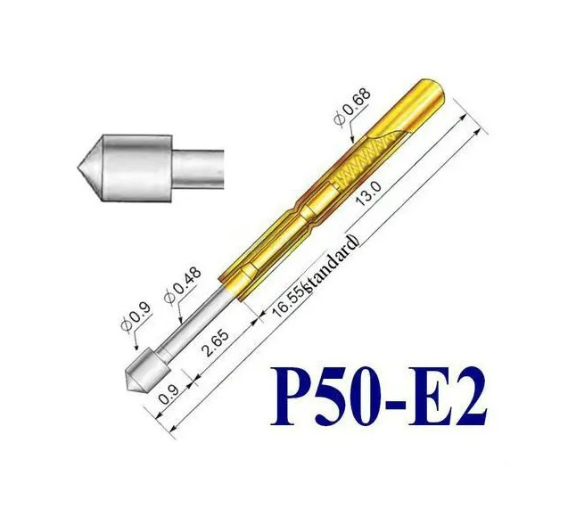 FREE SHIPPING 100PCS/LOT P50 E2 Dia 0.68mm Length 16mm 75g Spring Test ...