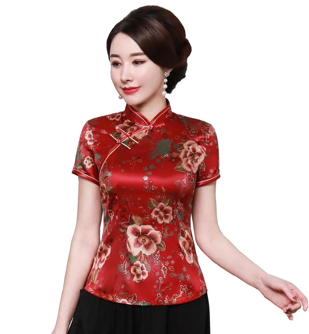 Shanghai Story Cheongsam Shirt Qipao Top Short Sleeve Chinese ...