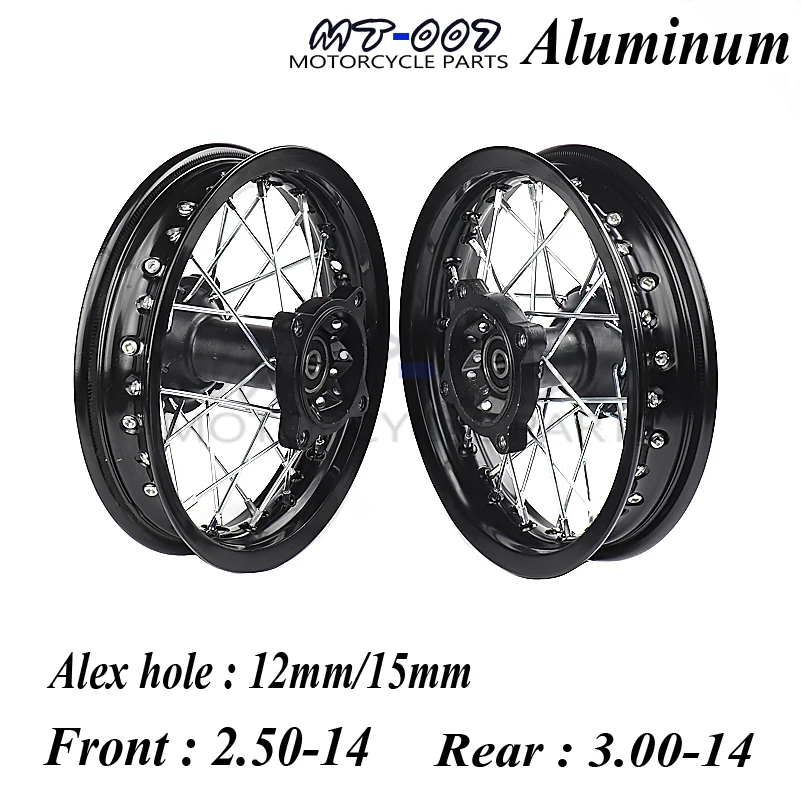 Off Road 14" Inch Dirt Pit Bike Front Rear Wheels Set 2.50-14"3.00-14 ...