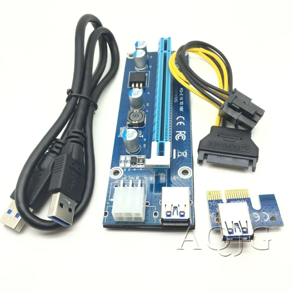 PCI E PCI Express Extender Riser Card 1x to 16x PCIE Mining Card USB 3. ...