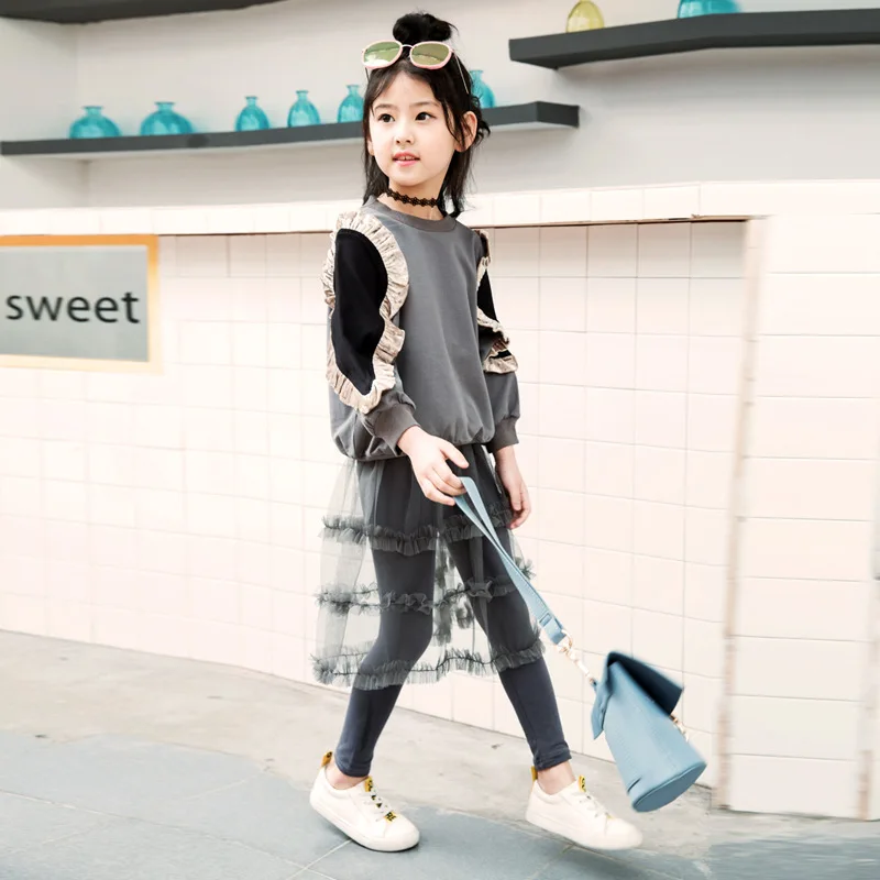 Fashion Cool Cute Velvet Top And Dress Girls Clothes Set Casual Brief ...