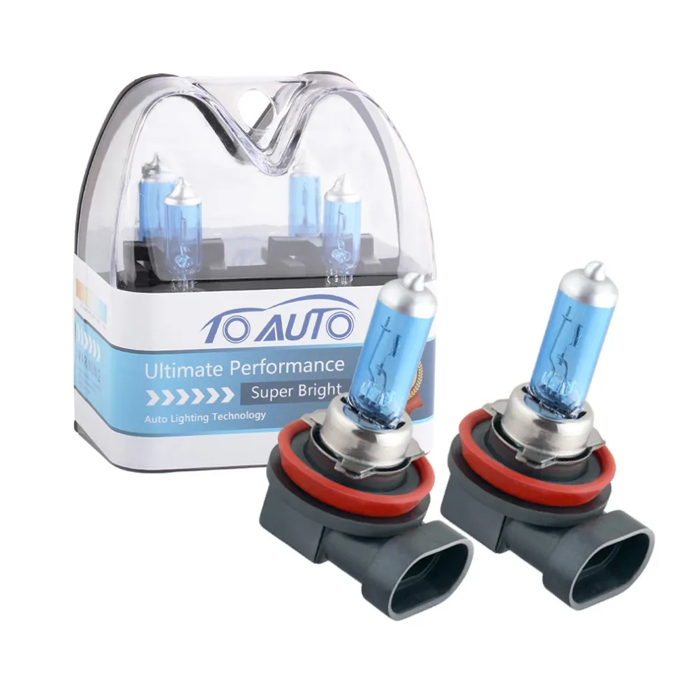2pcs H8 12V 35W Halogen Car Headlight Bulbs Super Bright 5000K White Halogen Lights Auto ...
