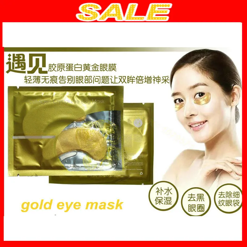 Free Shipping Crystal Collagen Gold Powder Eye Mask Crystal Eye Care