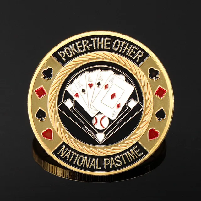 Metal Poker Chip Guard Card Protector Coin National Pastime Gold Plated ...