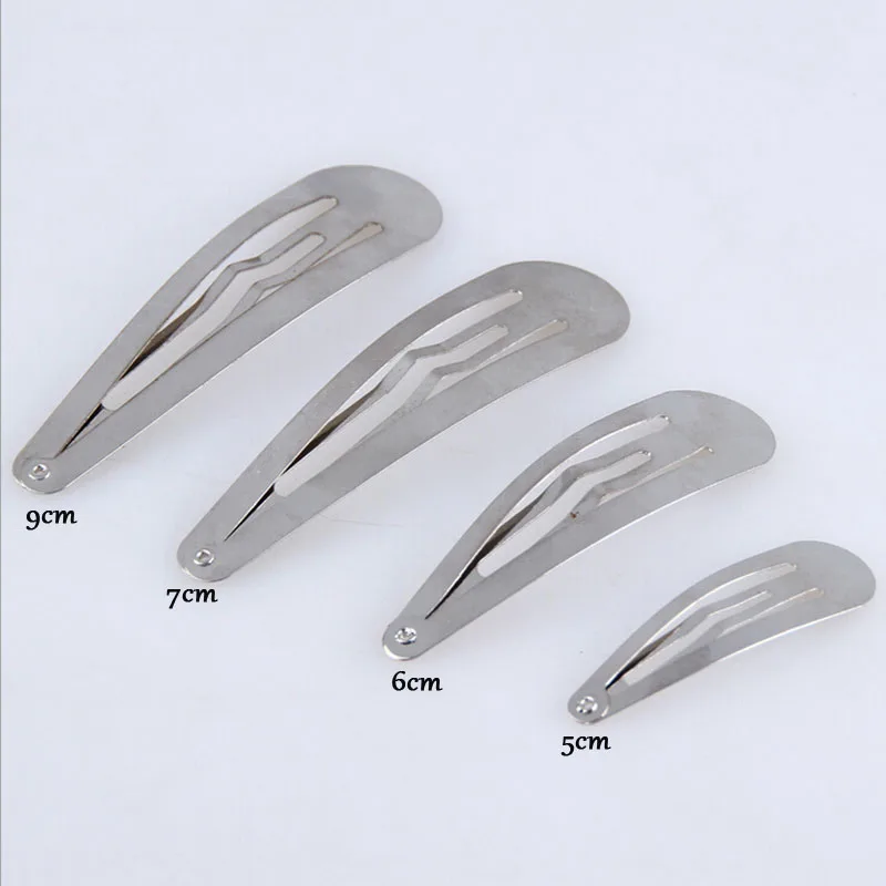 Hot Sale 10PCS Alloy Head Silver Metal Snap Hair Clips Nickle DIY ...