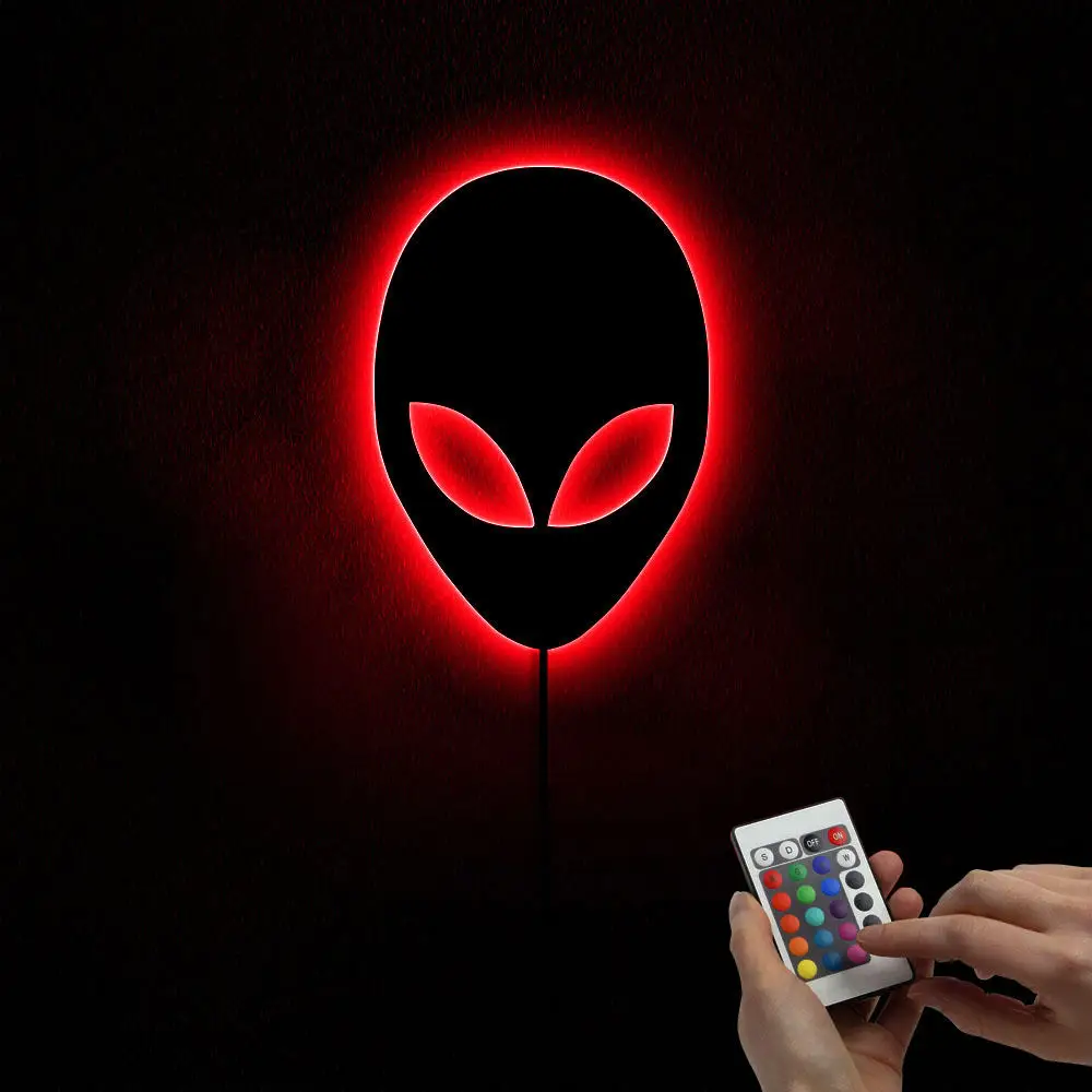 1Piece Alien Led Wall Light Saucer Man Remote Controlled Night Light ...