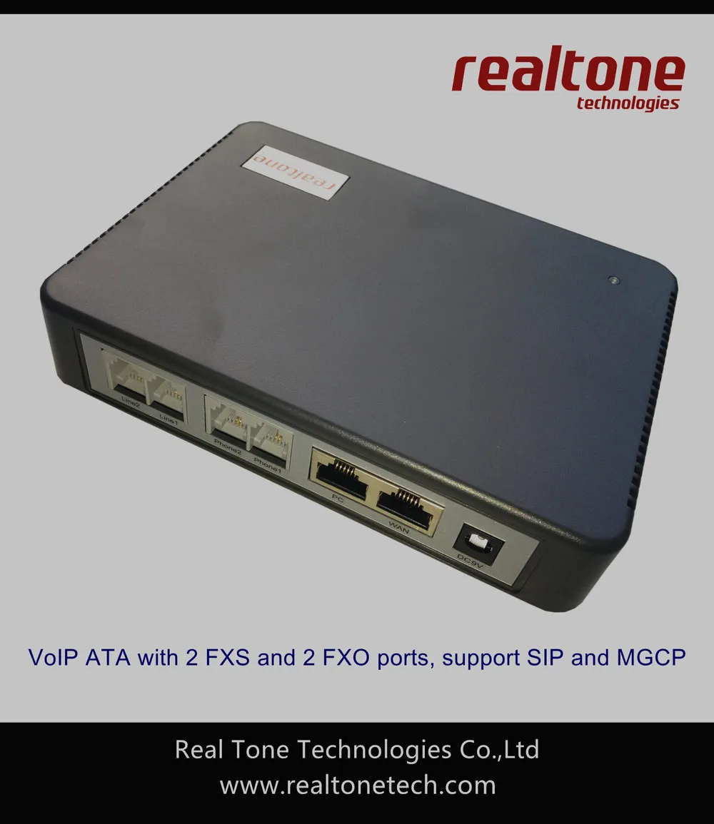 SIP IAD Adapter with 2 FXS and 2 FXO/PSTN ports, SIP/MGCP based, VoIP ...