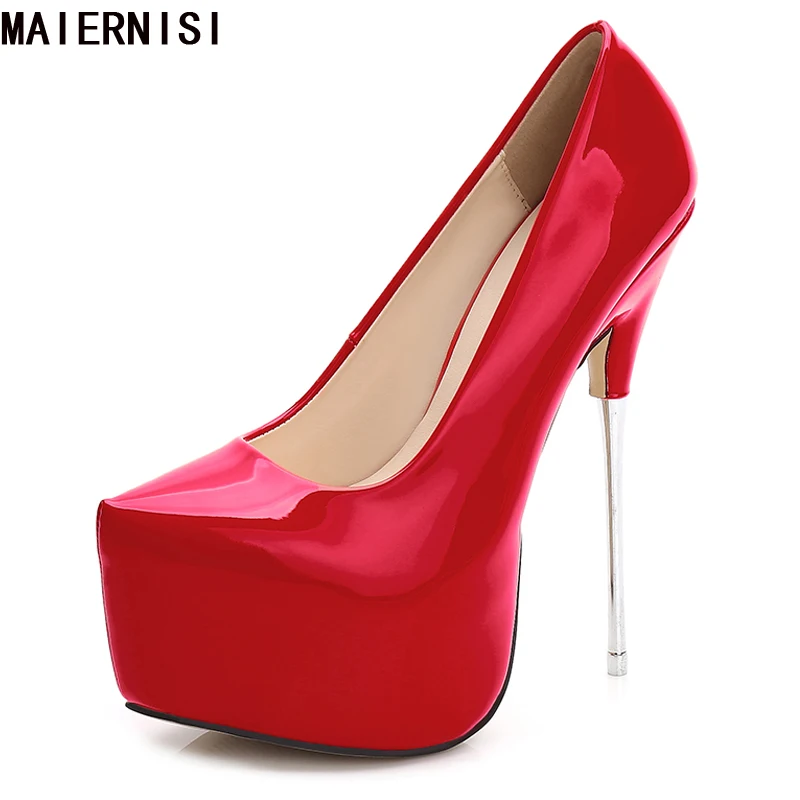 Big Size 35 40 Woman High Heels Wedding Nightclub Pumps Super Thin High ...