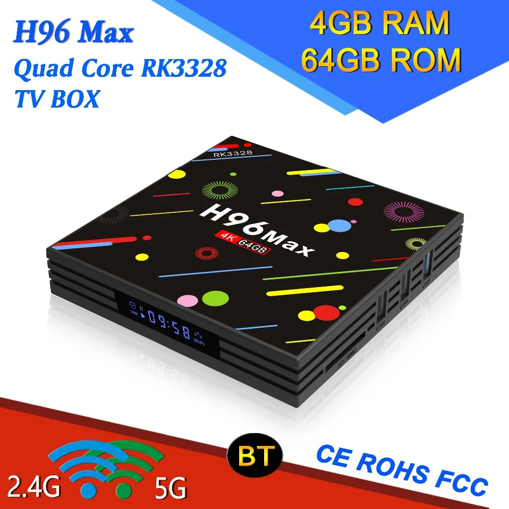 Qixi H96 MAX H2 60fps Quad Core CPU RK3328 chipset 4GB RAM 64GB ROM ...