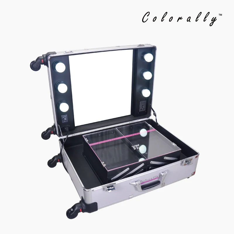 Free Shipping to USA 2016 New Lighted Cosmetic Case with Legs Trolley ...