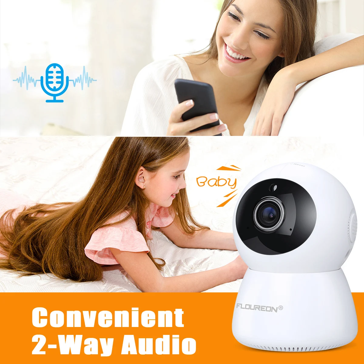 Floureon HD 1080P облачная Беспроводная ip-камера интеллектуального ...