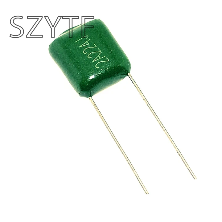 Espaçamento 2A224J 220NF capacitores de poliéster 100V 0.22UF (100 pçs ...