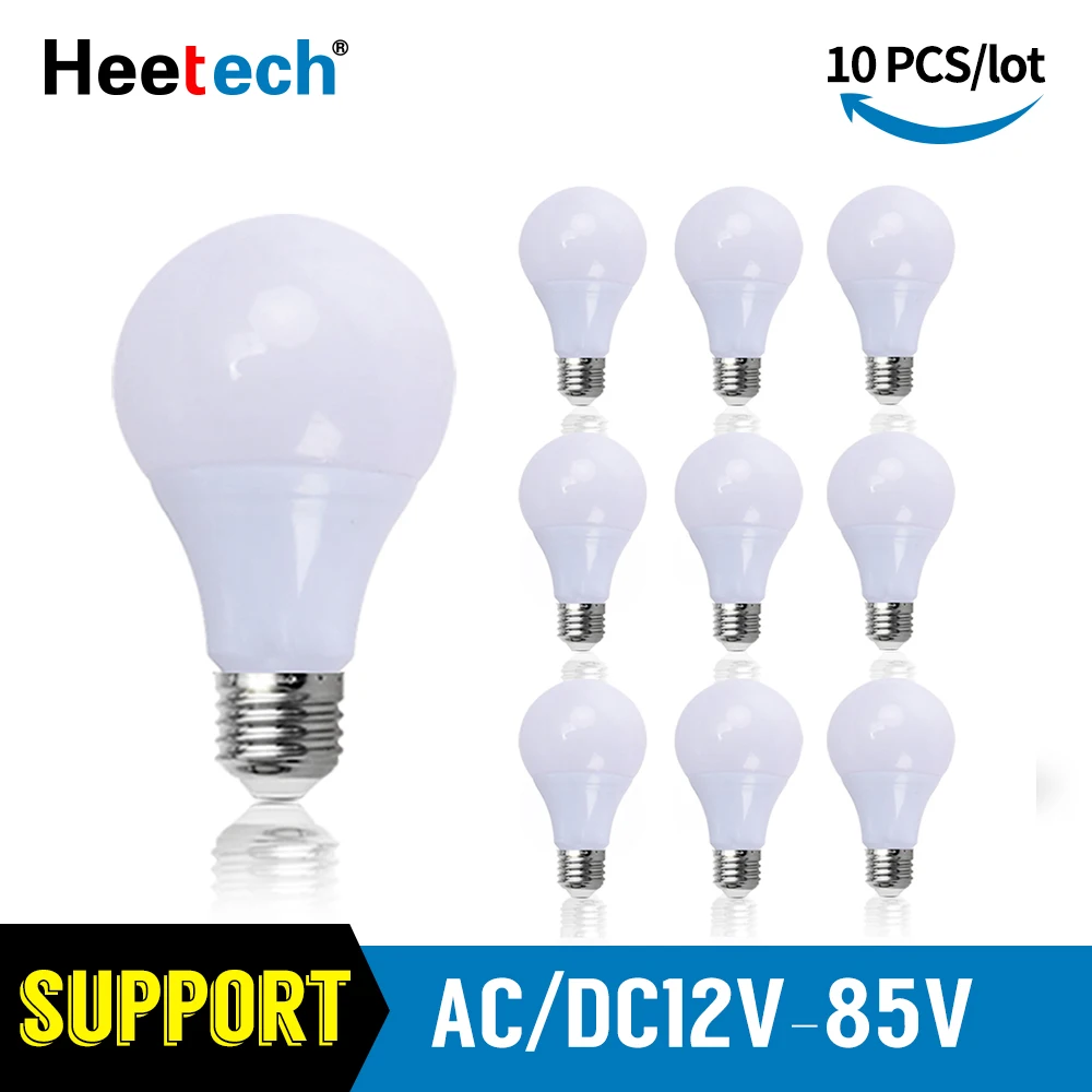 10pcs/lot LED Bulb 12V 24V 36V Light E27 Lampada 3W 5W 7W 9W 12W 15W ...