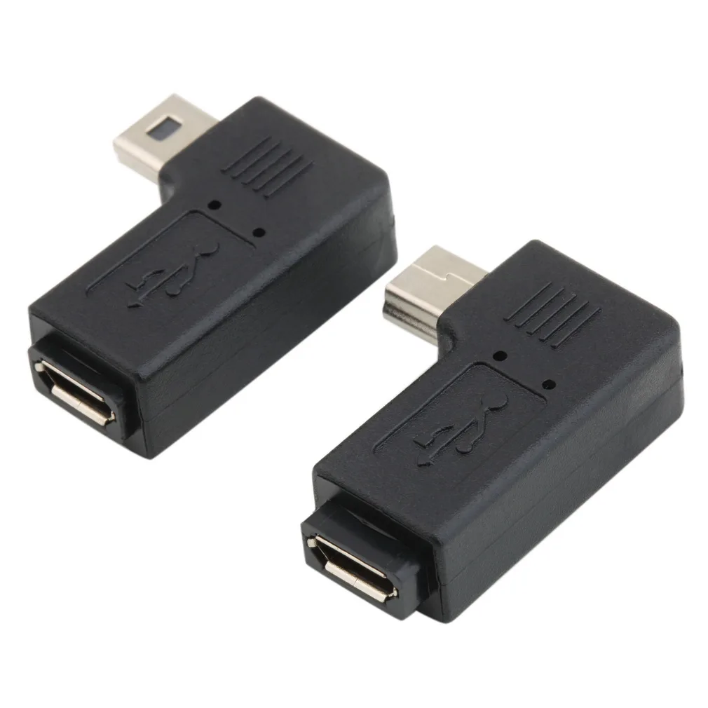 1Pc Black Light Weight Mini 5 Pin Male to Micro USB 5 Pin Female 90 ...