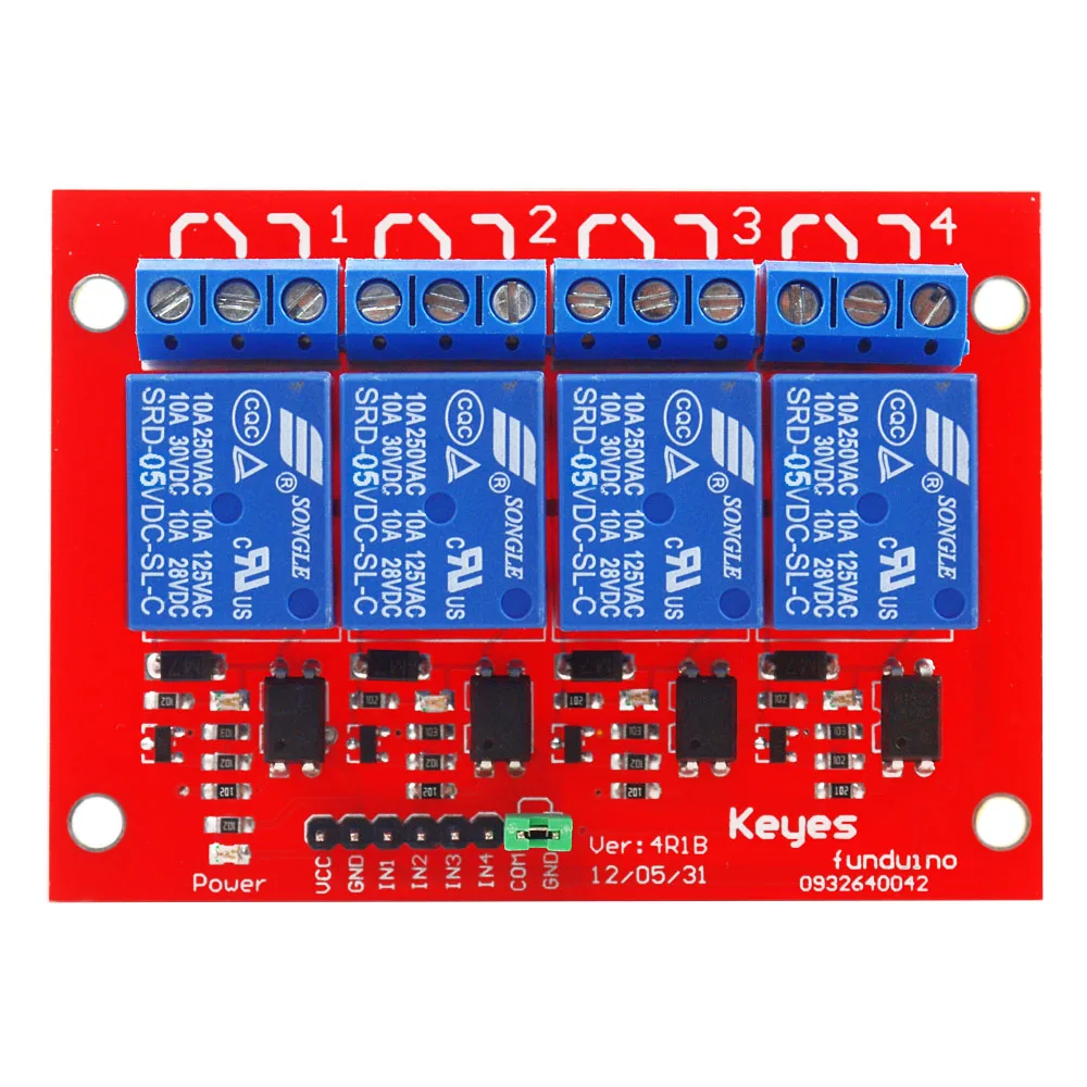 Keyes 4 Channel 4 Way 5v Relay Module For Pic Arm Ttl Avr Dsp Ttl Logic ...