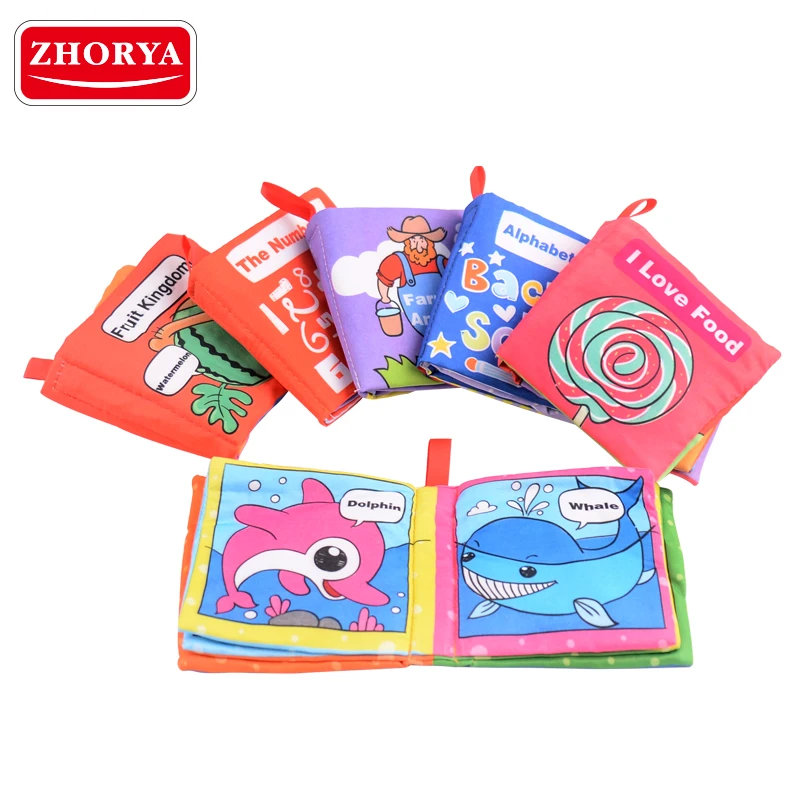 zhorya New 6 PCS Fabric Cloth Language Baby Books Learning&Education ...