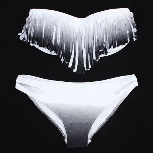 Women Tassel Bikini Patchwork Sexy Featured Hot Set Push Up Bandage