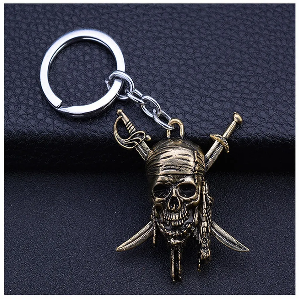 Pirate Style Vikings Key Chain Skull Antique Silver Keychain Key ...