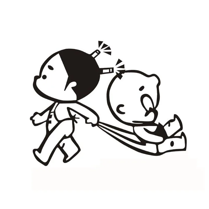 Car Styling Reflective Cartoon Pobaby Side Car Decal Stickers White ...
