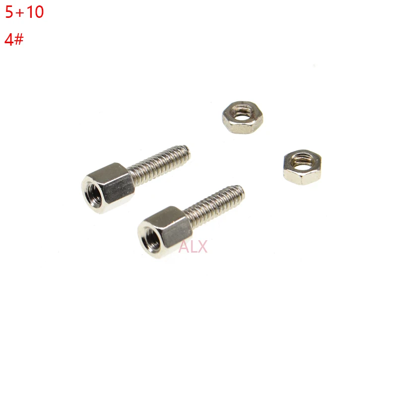 20SETS 5+10MM Hex head Spacing Screws with nut STANDOFF SPACER 5MM+10MM ...