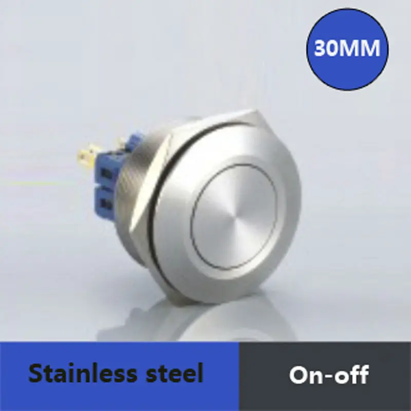 5pcs/lot Dia.30mm Latching Push Button Switch 1no+1nc Stainless Steal ...