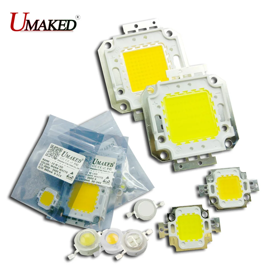 UMAKED High Power LED Chips 1W 3W 5W 10W 20W 30W 50W 100W Bulb Lamp SMD ...