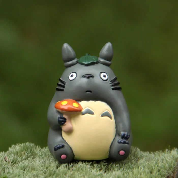 Cartoon Anime My Neighbor Totoro Holding mushroom Action Figure Models ...