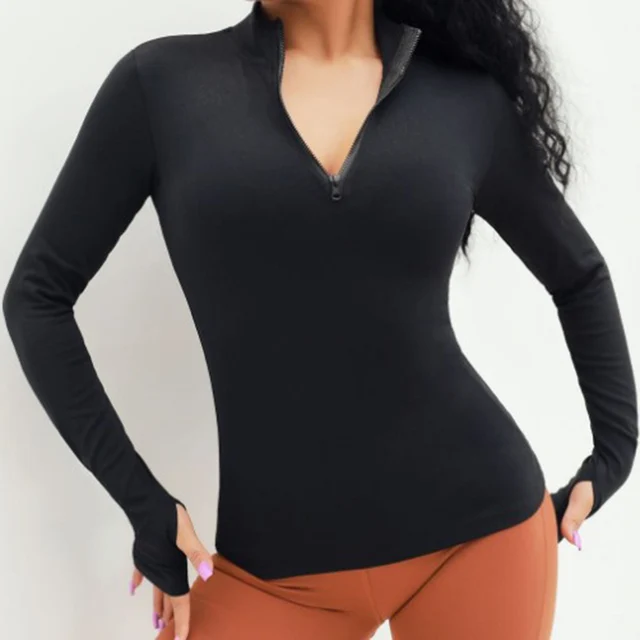 Breathable Long Sleeve Women's Sports & Fitness Thumb Hole Shirt - Women's Fitness Apparel ...