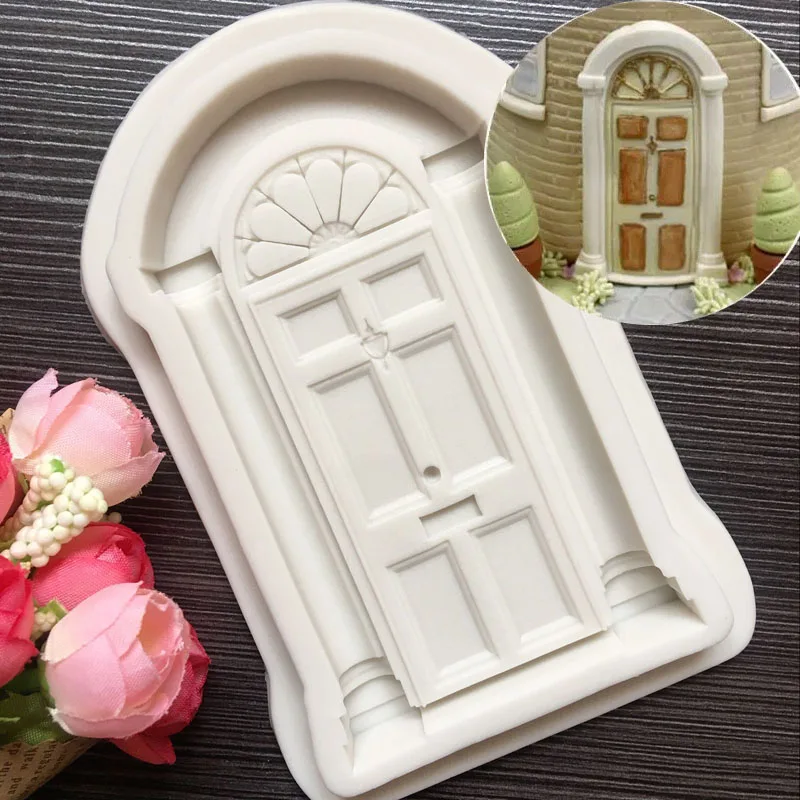 New-Retro-Door-Cake-Silicone-Mold-Fondant-Cake-Decoration-Christmas ...