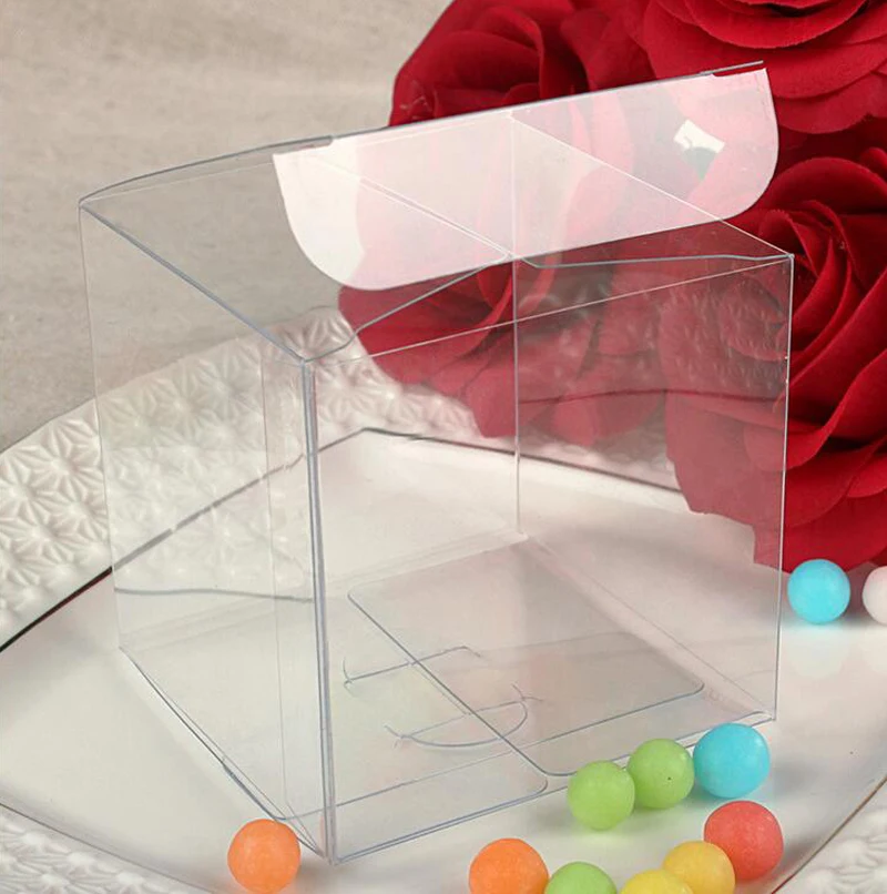 100 Pieces Pvc Plastic Rectangle Box Pvc Packaging Transparent Gift Box ...