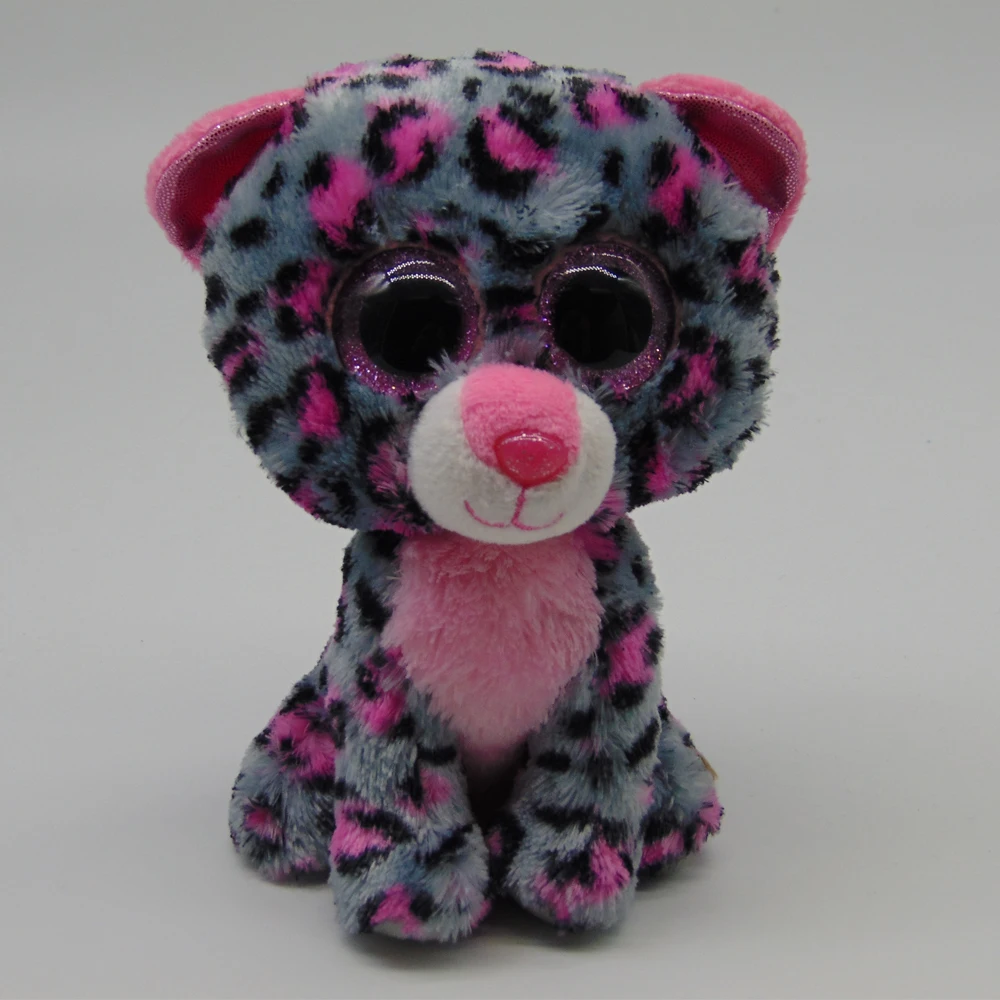 מוצר - Pyoopeo Ty Beanie Boos 6" Tasha The Grey and Pink Leopard Beanie ...