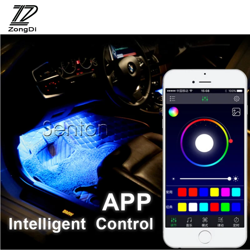 ZD-Car-Neon-Lamp-For-Android-ios-APP-Control-For-Citroen-C4-C5-Hyundai ...