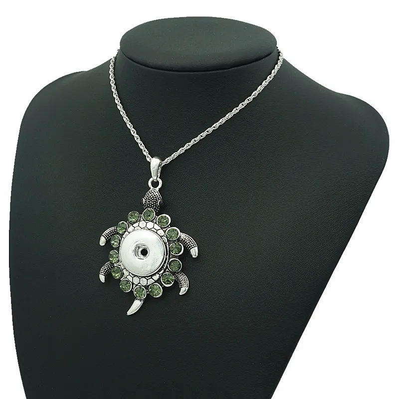 New DJ0168 Fashion charming Gray rhinestone tortoise pendant Snap ...