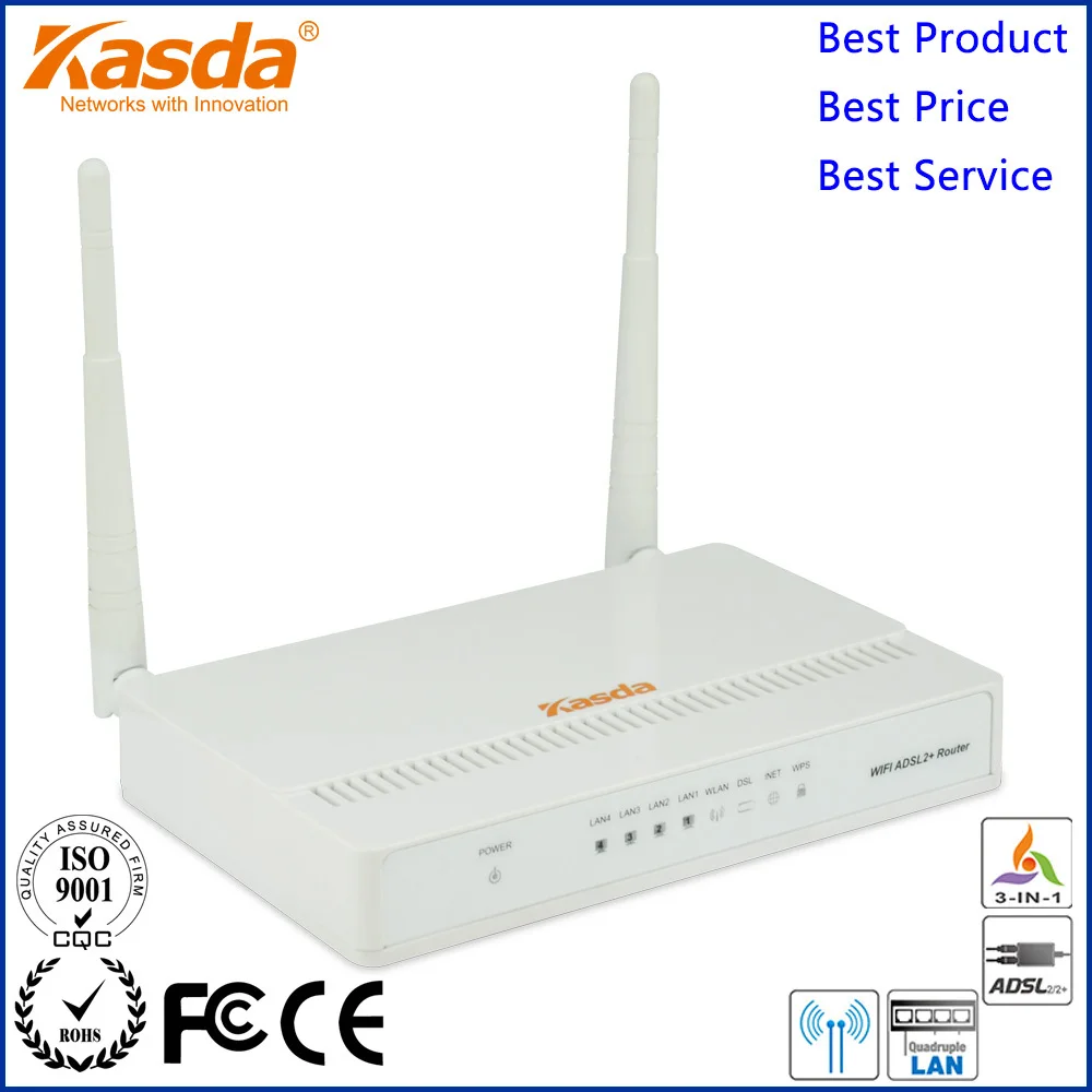Kasda 300M WiFi Router ADSL Modem KW5829 with 2 External Antennas ...