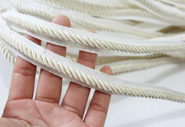 5 미터 흰색 로프 코드 Drawstring 패브릭 트림 홈 장식 로프 두꺼운 7mm|decorative rope|thick ...