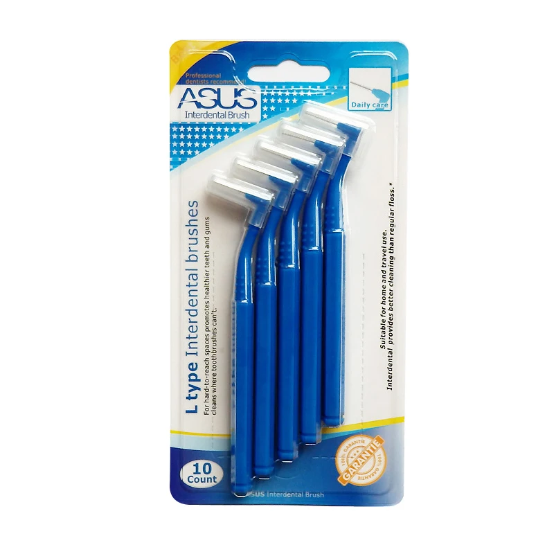10Pcs/Pack Push-Pull Interdental Brush L Shape Gum Interdental Tooth ...