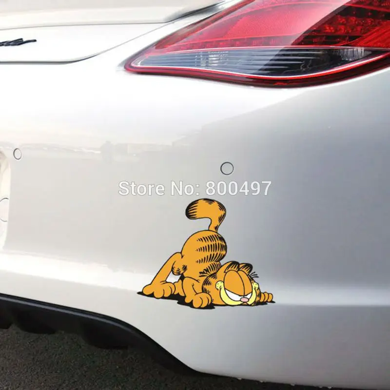 Car Styling Funny Garfield Lying On The Ground With Paws Car Sticker