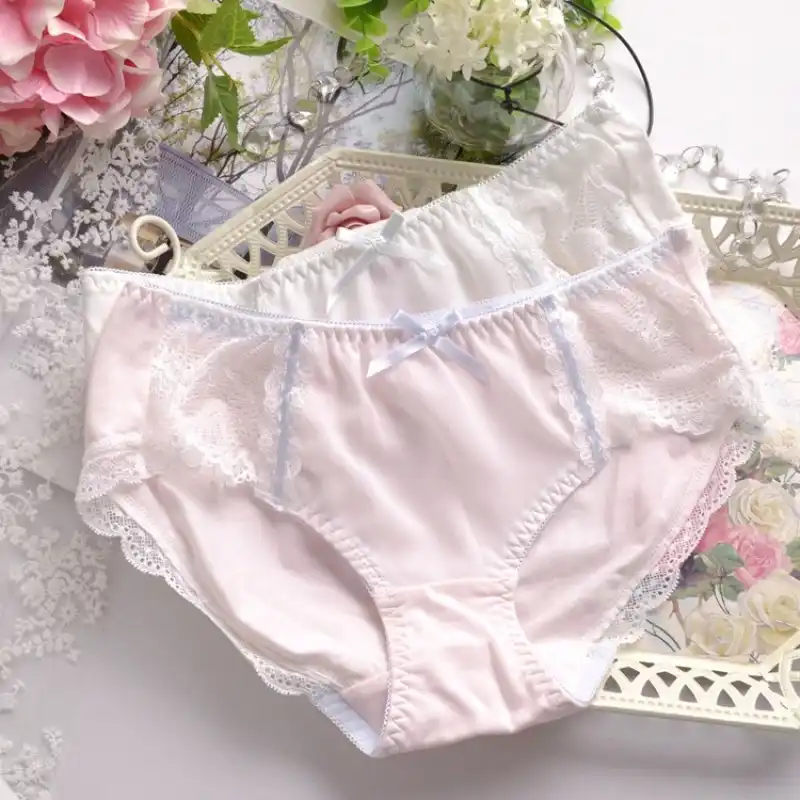 Milk Silk Cute Lovely Girls Panties Sexy Lace Low Waist Sweet Style