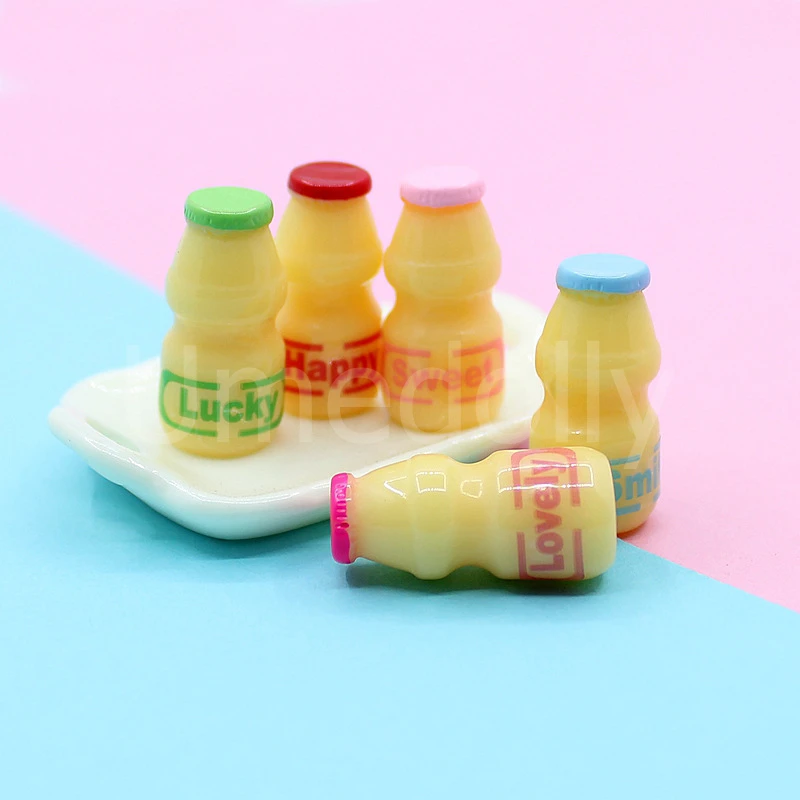 5PCS 1/6 Miniature Dollhouse Mini Yakult Milk Drink Bottle Food for ...