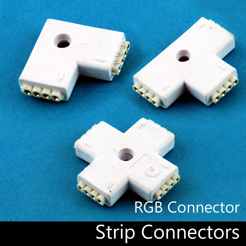 4 Pin welding free L shape connectors for RGB led strip 10pcs/lot free ...