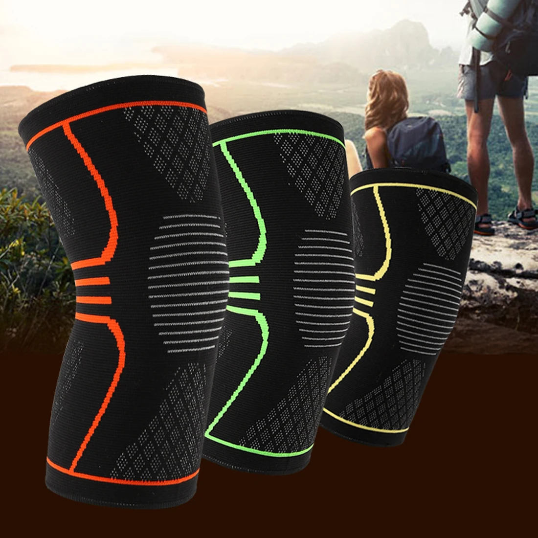 HOT 1PCS Fitness Running Cycling Knee Support Braces Elastic Nylon ...