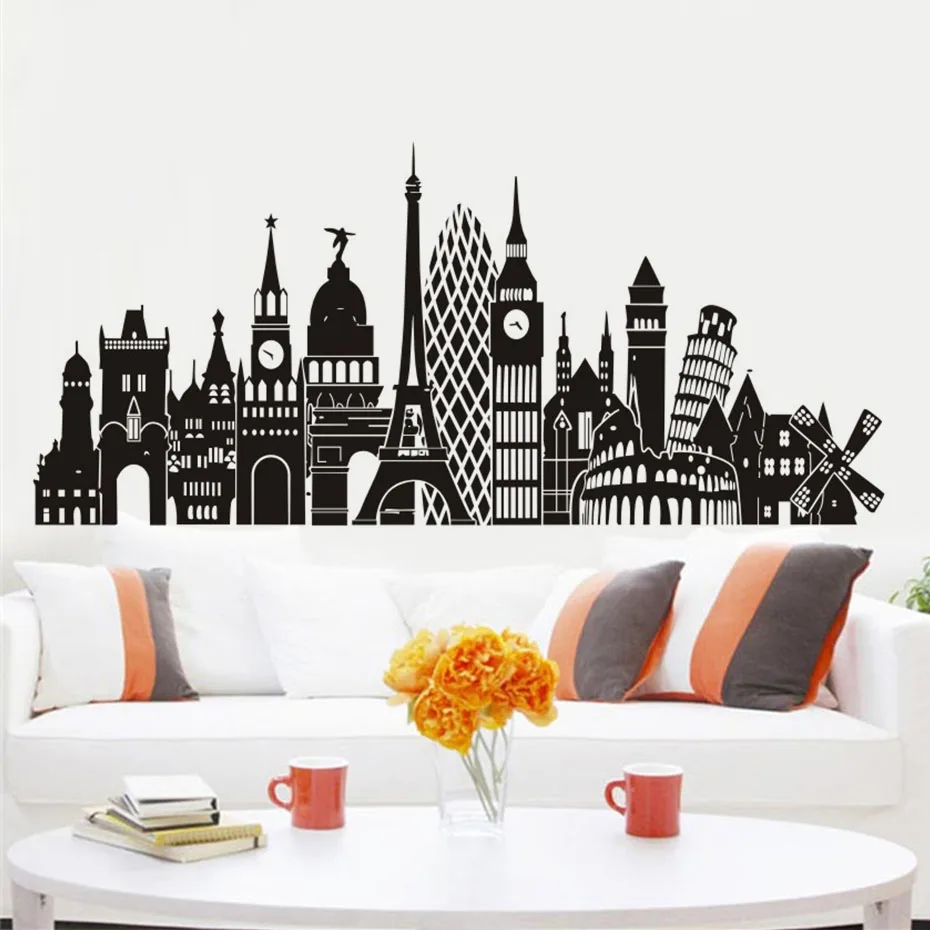 Europe Cities Scenery Wall Decal Most Popular Building Sticker Self ...