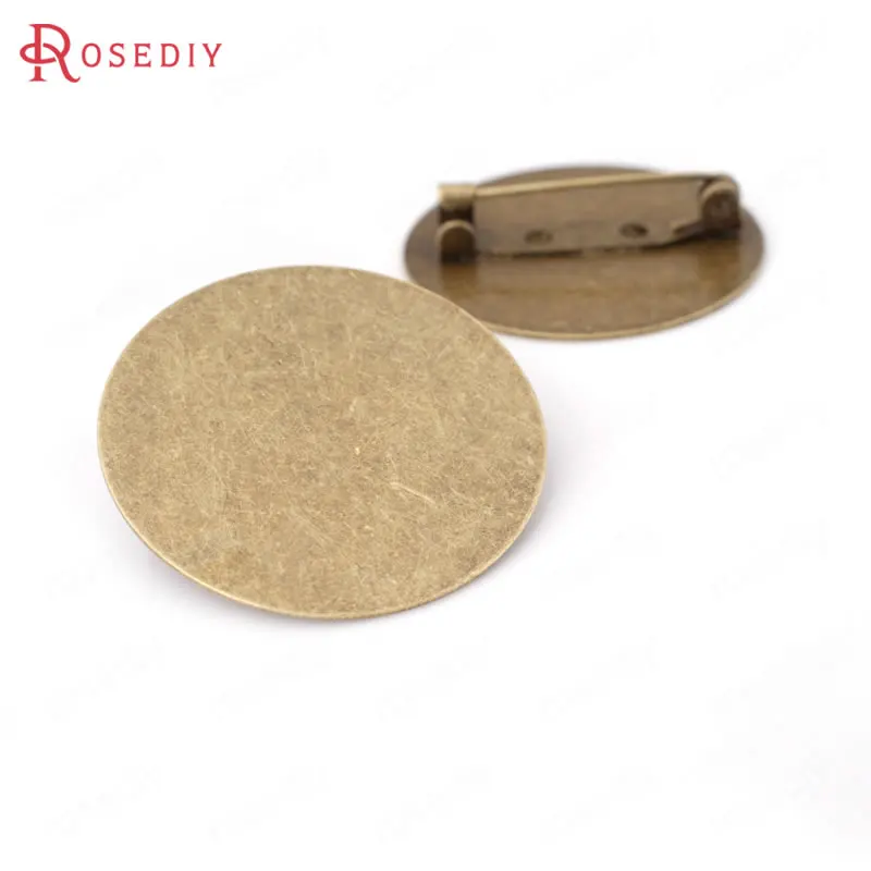 10PCS-16MM-20MM-30MM-Antique-Bronze-Brass-Round-Flat-Brooch-Base-Brooch ...