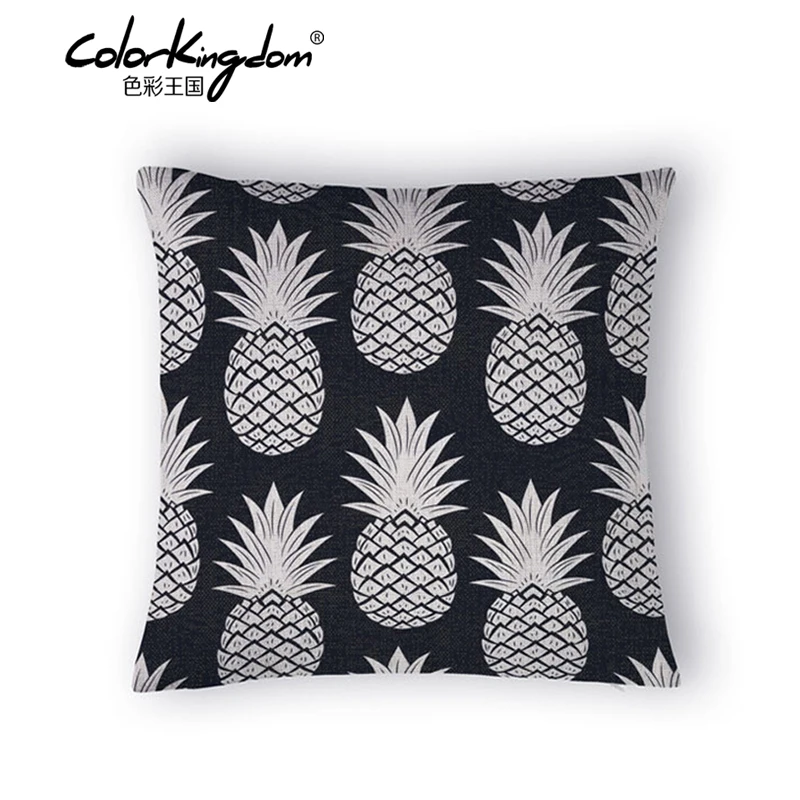 Pineapple pattern Decorative Pillow Covers Black Throw Pillow, Fashion ...
