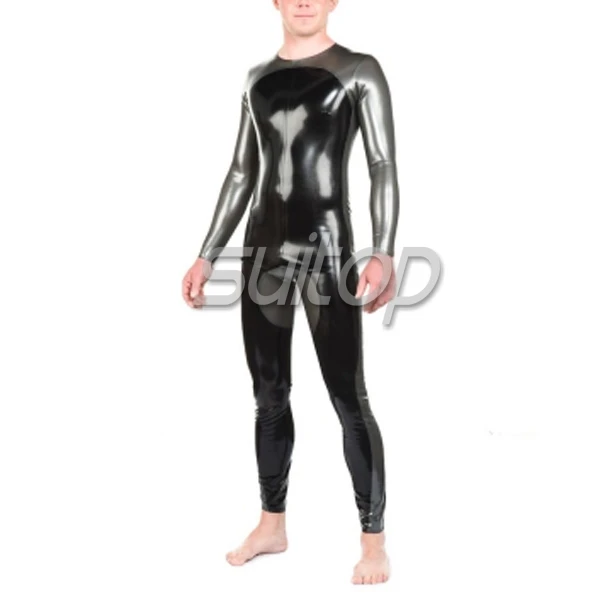 Suitop two color latex bodysuit rubber catsuit for boys-in Teddies ...