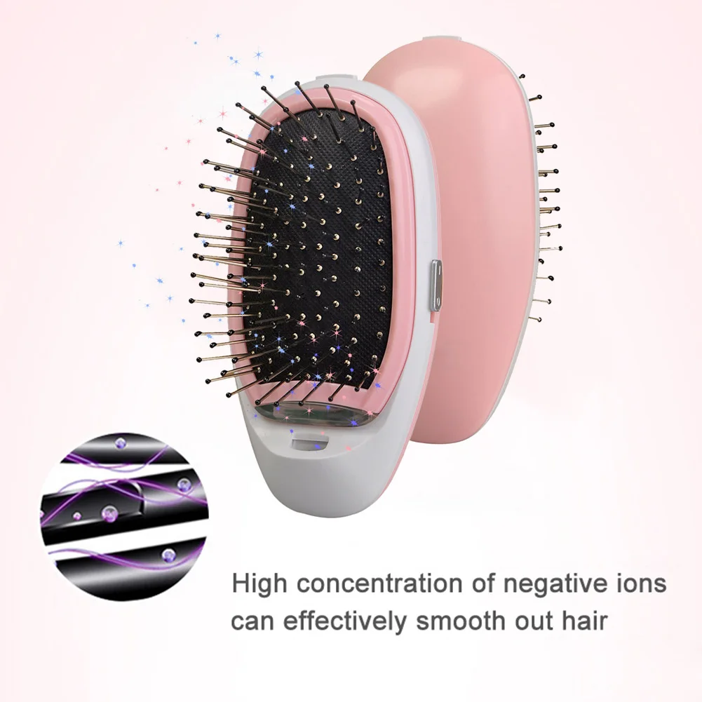 Portable Electric Ionic Hair Brush Negative Ions Scalp Massage Care Comb Modeling Styling